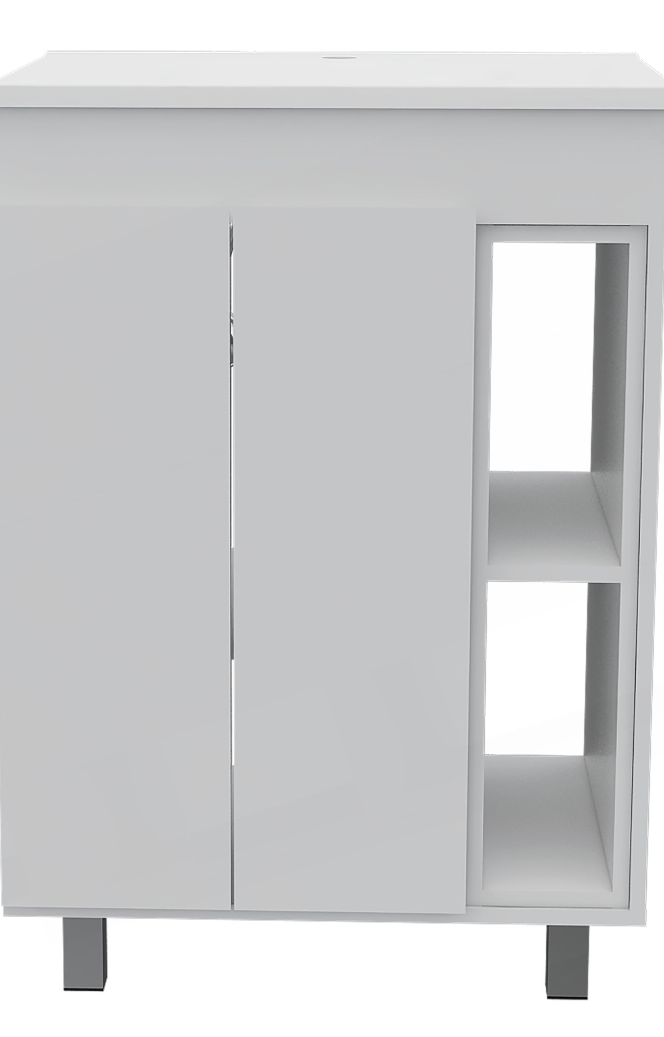 Latitude Run® 24" Meka Vanity, Two External Shelves, Double Door Cabinet -White | Wayfair